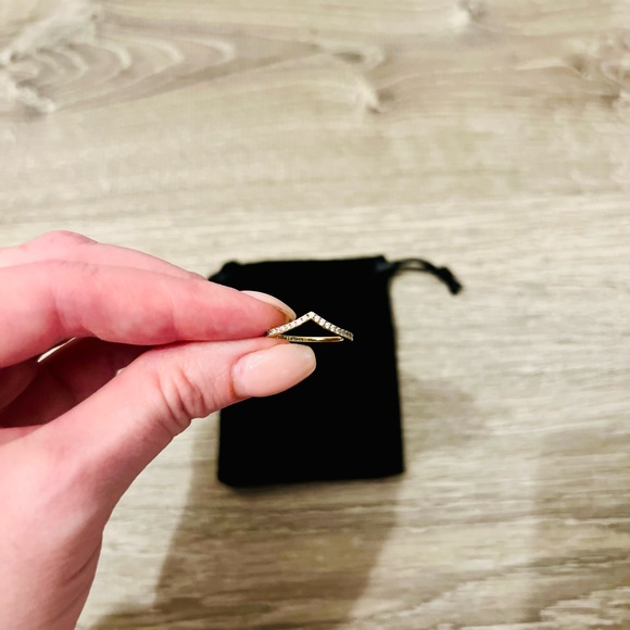 Pandora | Jewelry | Pandora Sparkling Wishbone Ring Gold | Poshmark